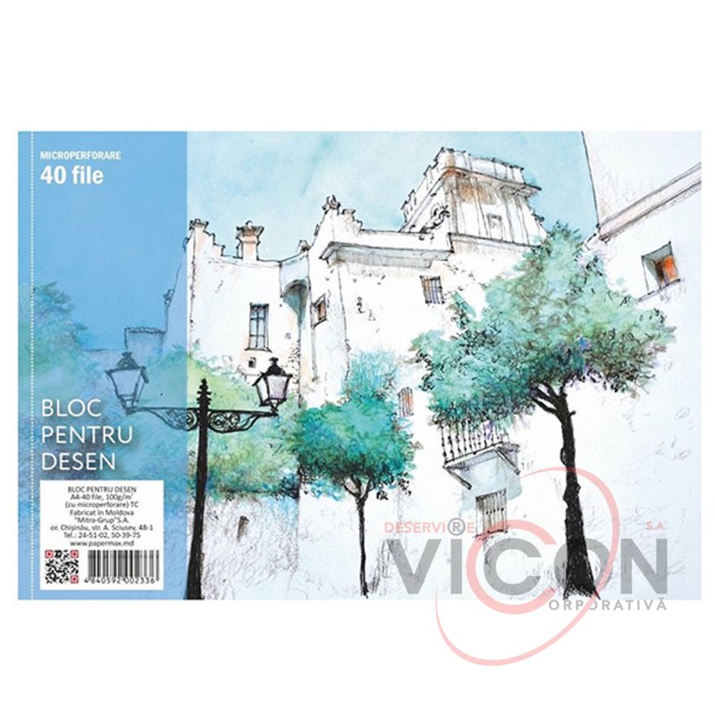 Album pentru desen А4, 40 foi, 100 g, cu microperforație