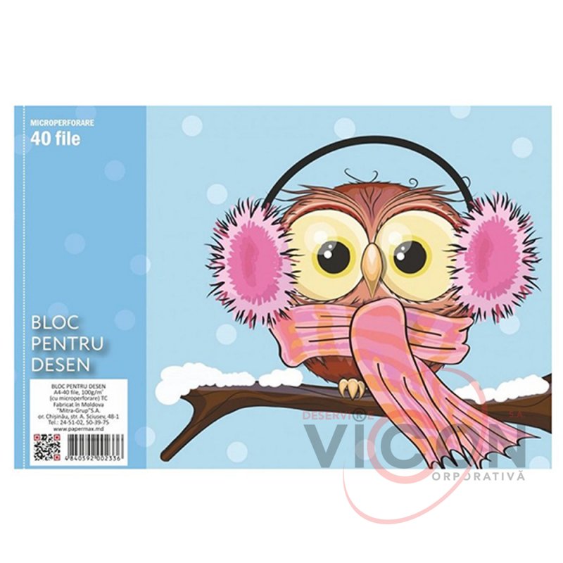 Album pentru desen А4, 40 foi, 100 g, cu microperforație