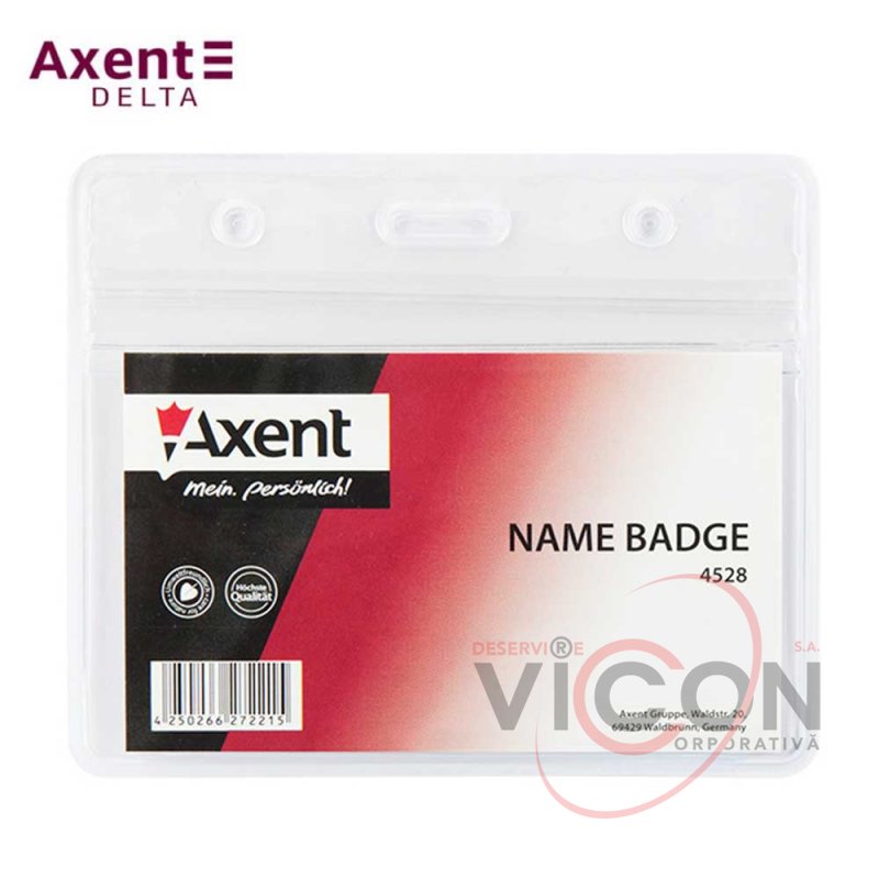 Ecuson orizontal Axent 4528-A 85x54 mm, transparenta