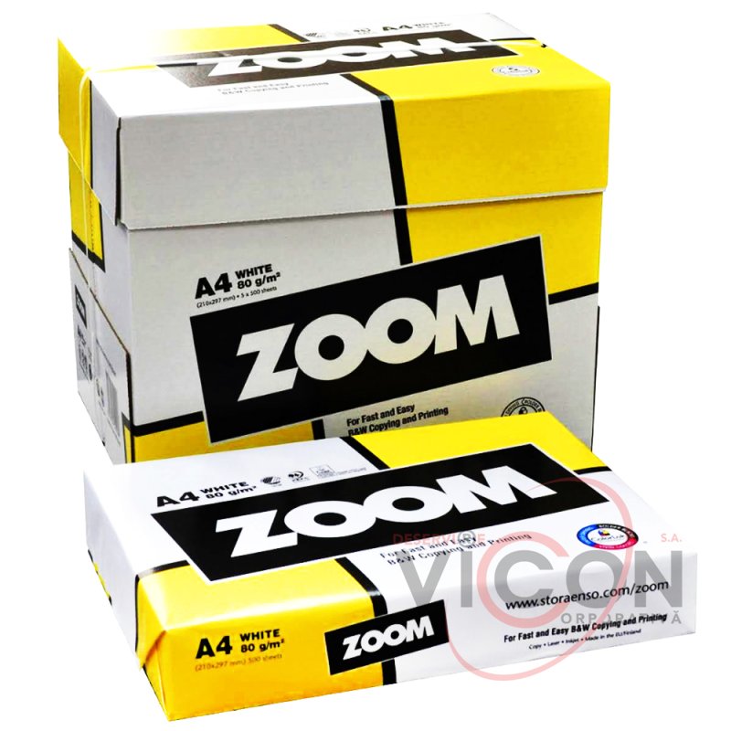 Hârtie pentru imprimantă A4,ZOOM, 500 foi, 80 g/m2, Clasa C+