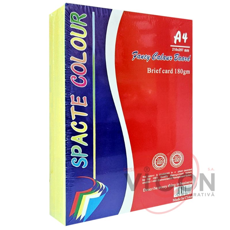 Carton, A4, 180 g/m2, 250 de foi, galben, MLD11-2