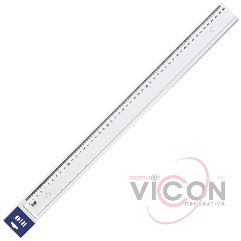 Линейка 50 см пластик прозрачный RIO 206
