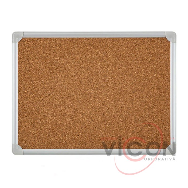 Tablă din plută, 60x120 cm, PANDA, ramă din aluminiu