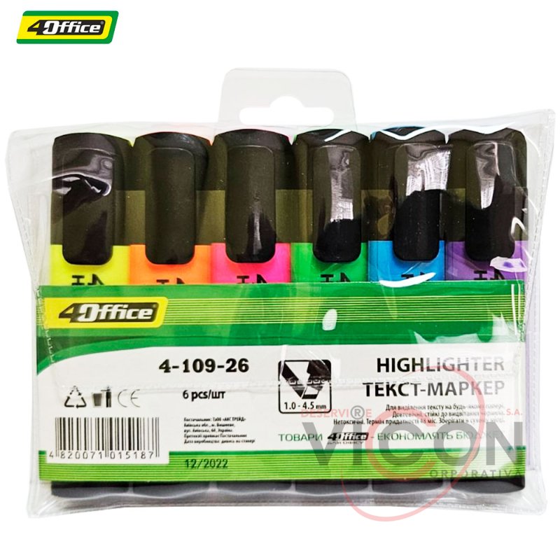 4Office Text Marker Set 1-5 mm, 6 culori