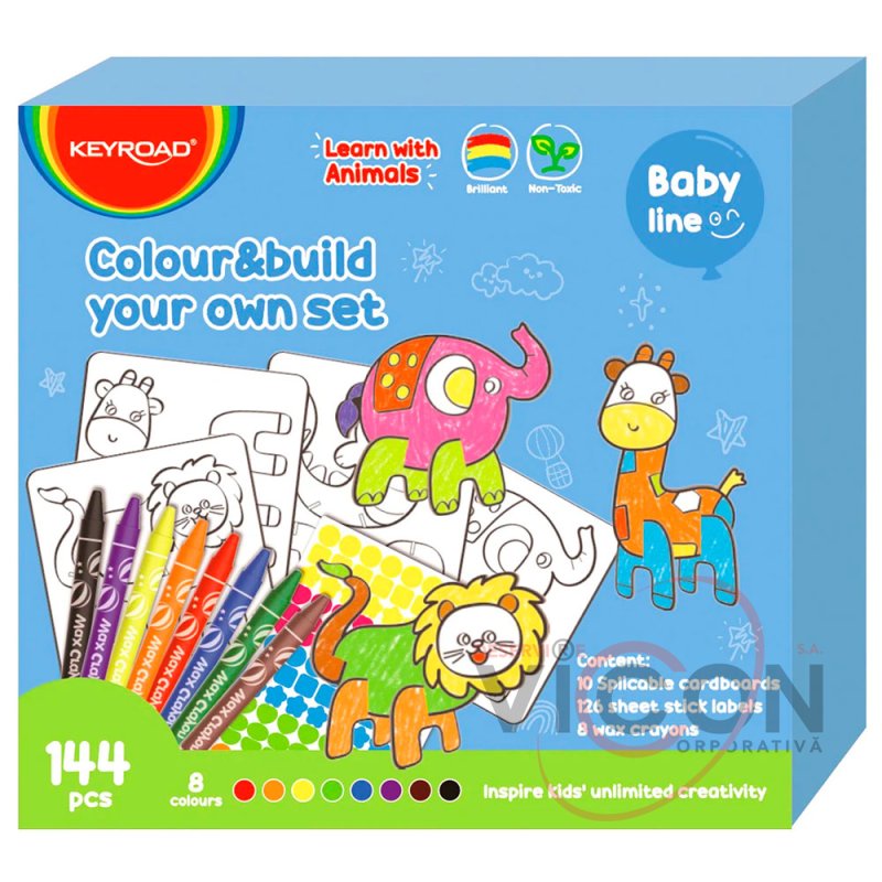 Набор: учитесь вырезать и раскрашивать с помощью Animals Keyroad Baby Line