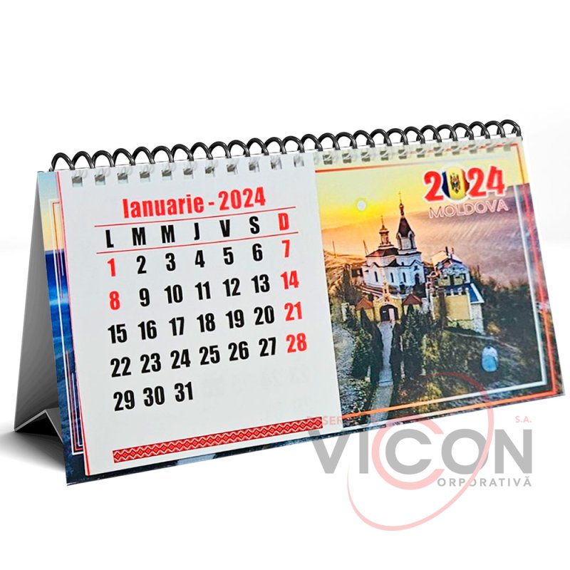 Calendar de masă cu spirală 2024