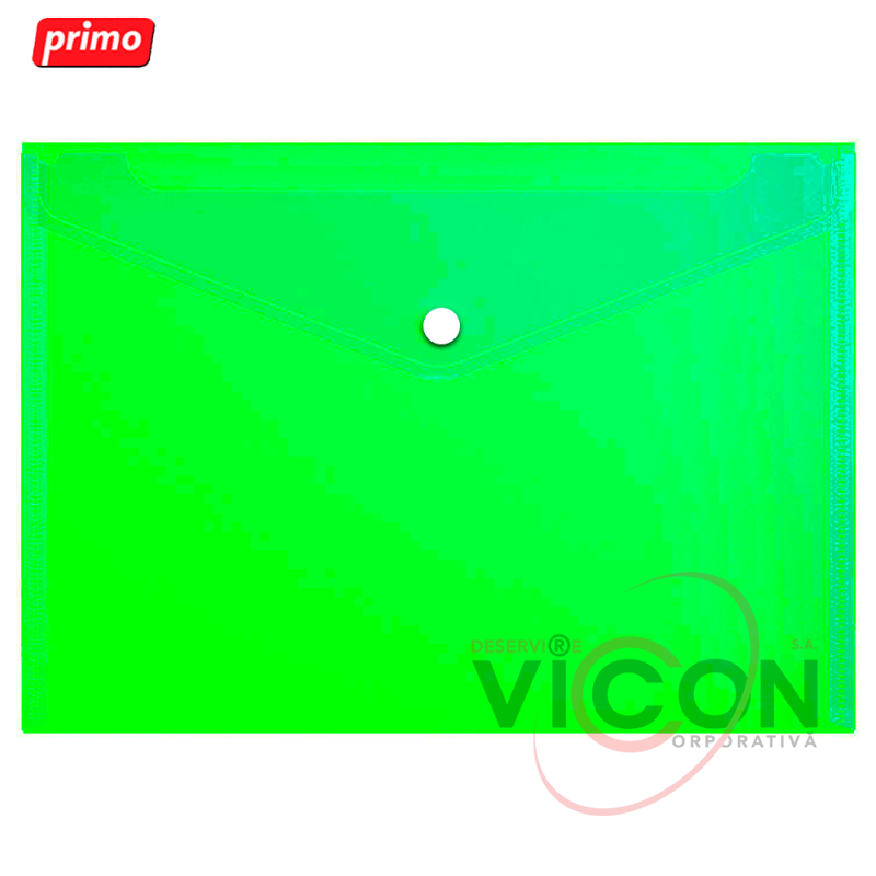 Mapă plic cu buton A4 PRIMO transparentă 150 mcm