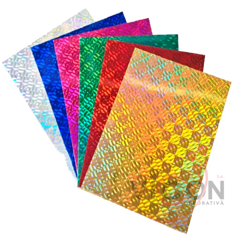 Carton colorat A4 6 foi holografice, Pixel 230g/m2