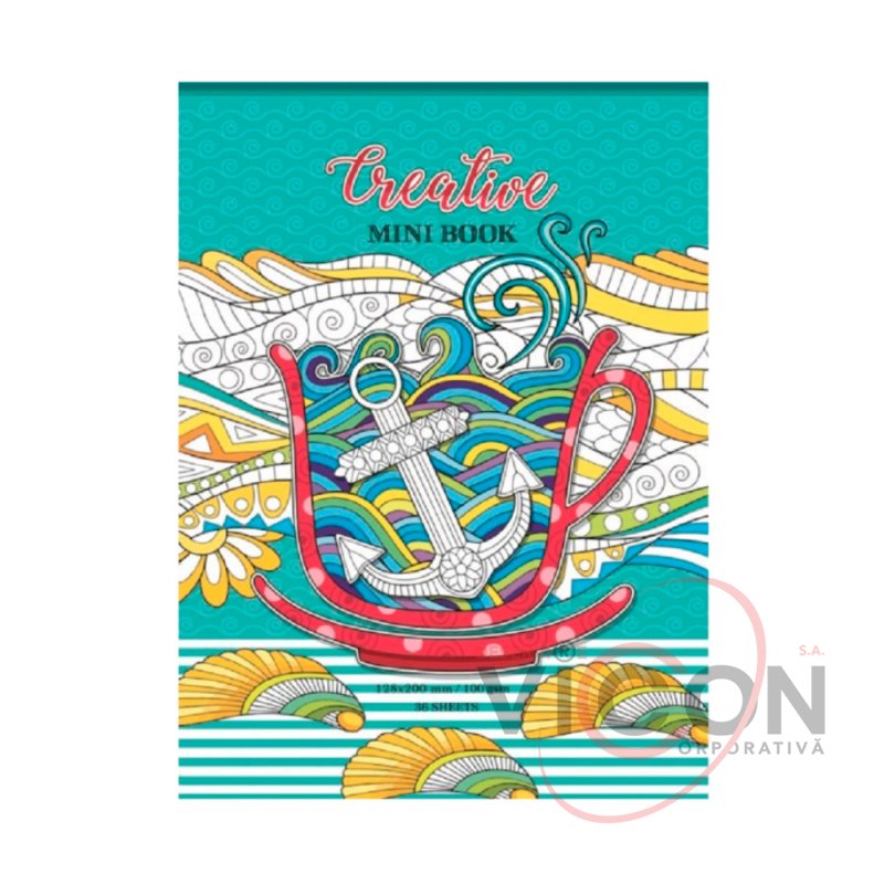 Carte de colorat Antistress mini, 128x200 mm, 36 foi