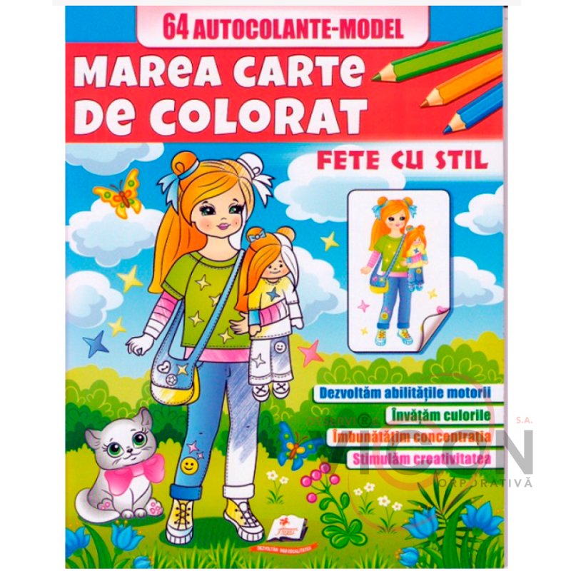 Marea cartea de colorat 64 autocolante Fete cu stil