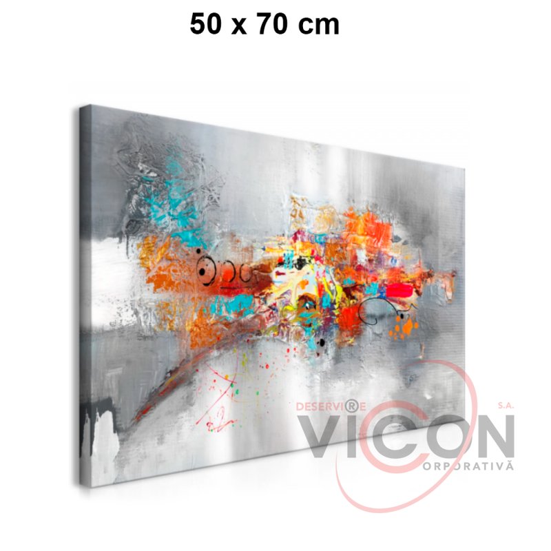 Tablou decorativ canvas 50 x 70 cm, pânză naturală pe ramă din lemn natural