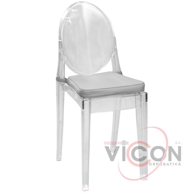 Scaun Plastic (transparent) cu perna