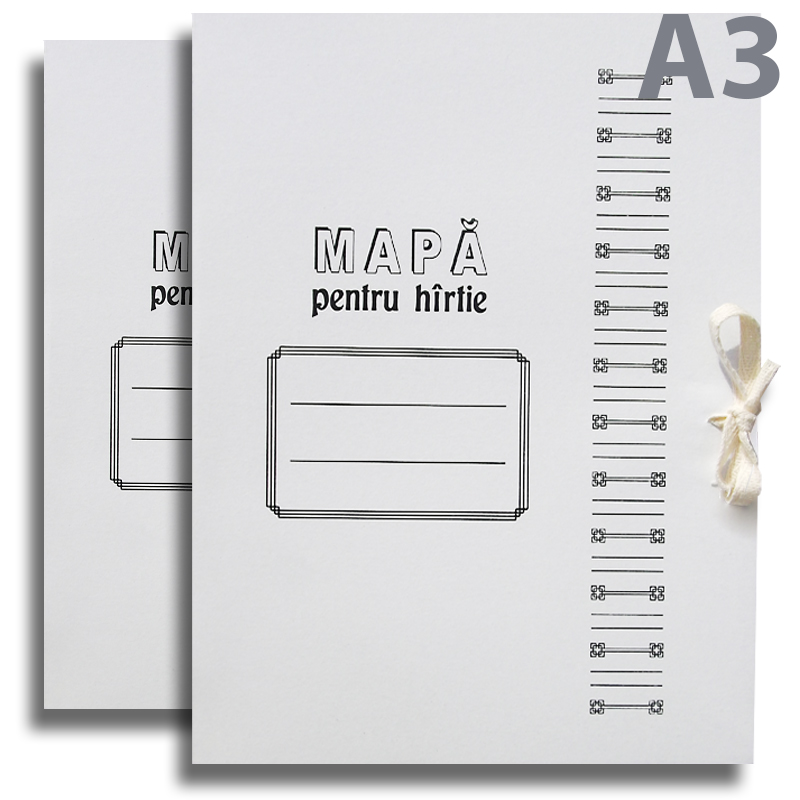 Mapă-dosar din carton cu şireturi, A3