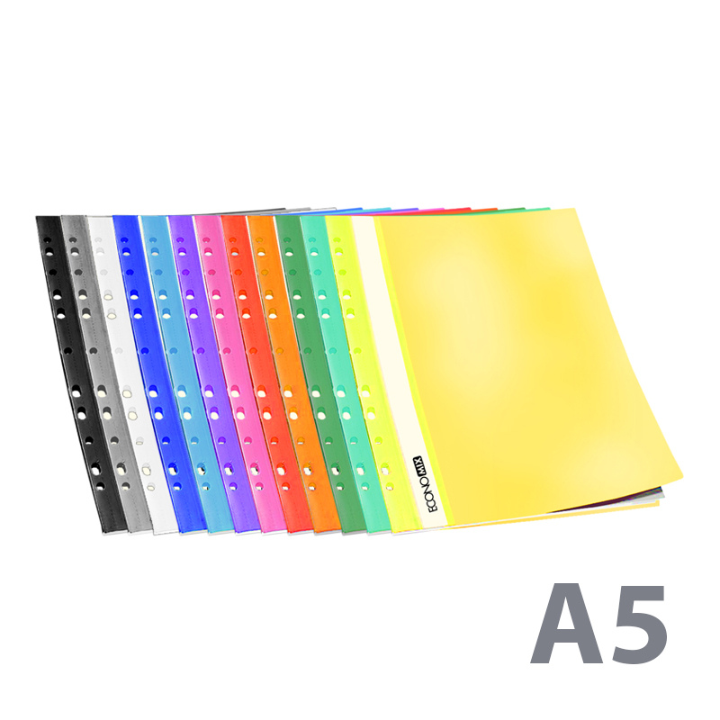 Dosar A5 din plastic cu euro-perforare, ECONOMIX