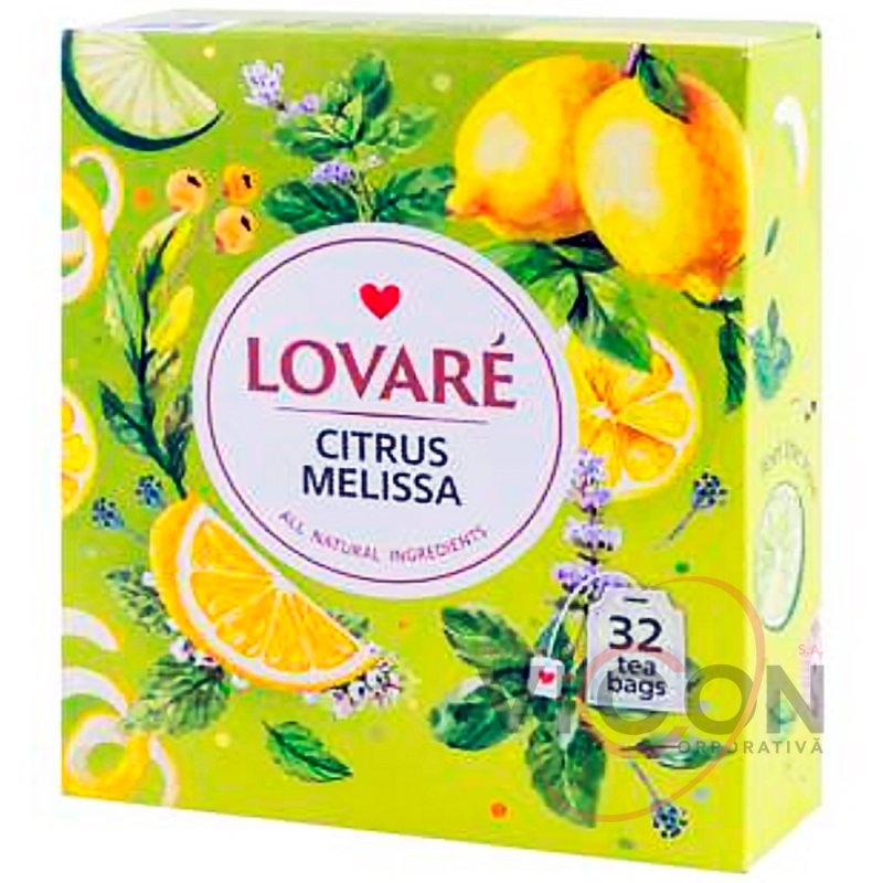 Набор черного чая в пакетиках 32 шт LOVARE CITRUS MELISSA