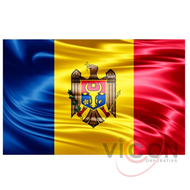 Drapel ceremonial al Moldovei 75 x 150 cm (atlas 160 g/m)