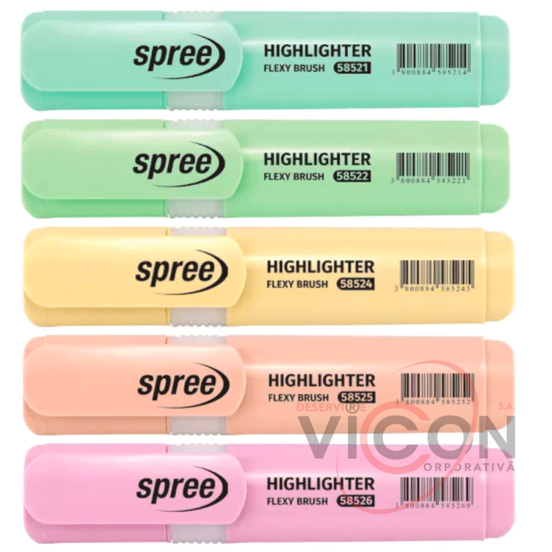 Marker evidențiator Spree Highlighter Pastel, 1-6 mm