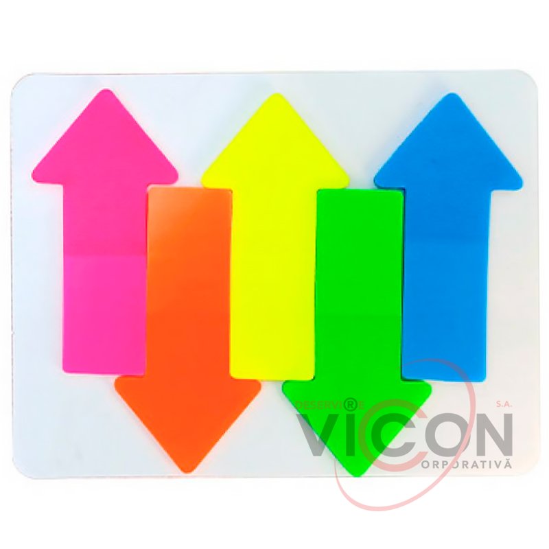 Стикеры-закладки пластиковые Стрелка Неоновые цвета 5 цветов