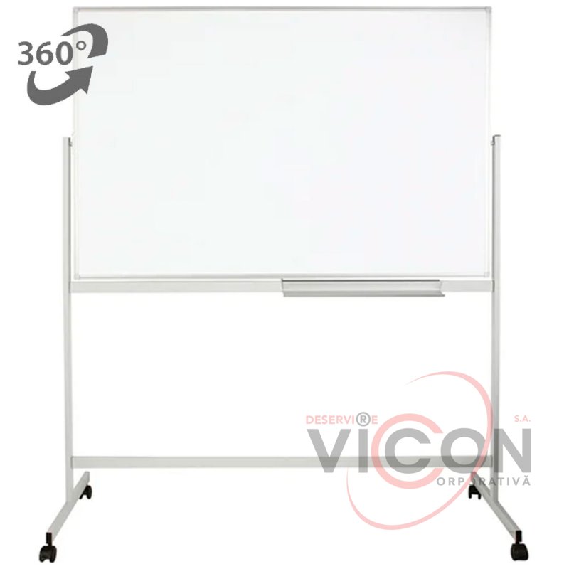 Tablă magnetică dublă cu suport mobil 90x120 cm