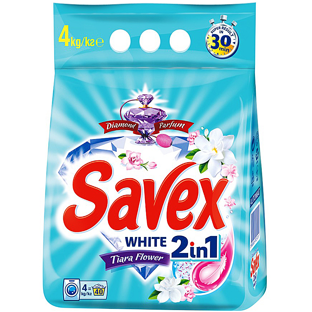ПОРОШОК ДЛЯ АВТОМАТИЧЕСКОЙ СТИРКИ SAVEX 4 КГ.