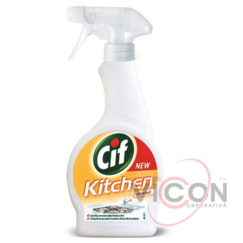 Soluție de curățat pentru bucătărie CIF KITCHEN ULTRAFAST, 500 ml.