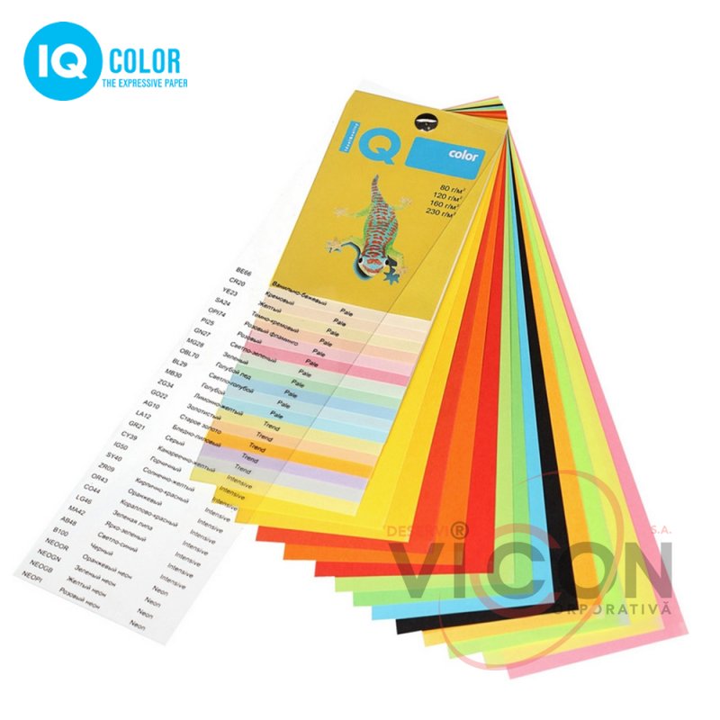 Hîrtie intensiv IQ Color A4, 80g/m2, CO44, coral-roşu, 500 foi