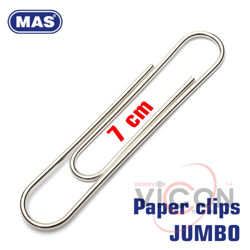 Скрепки большие 7 cm, MAS JUMBO, 25 штук
