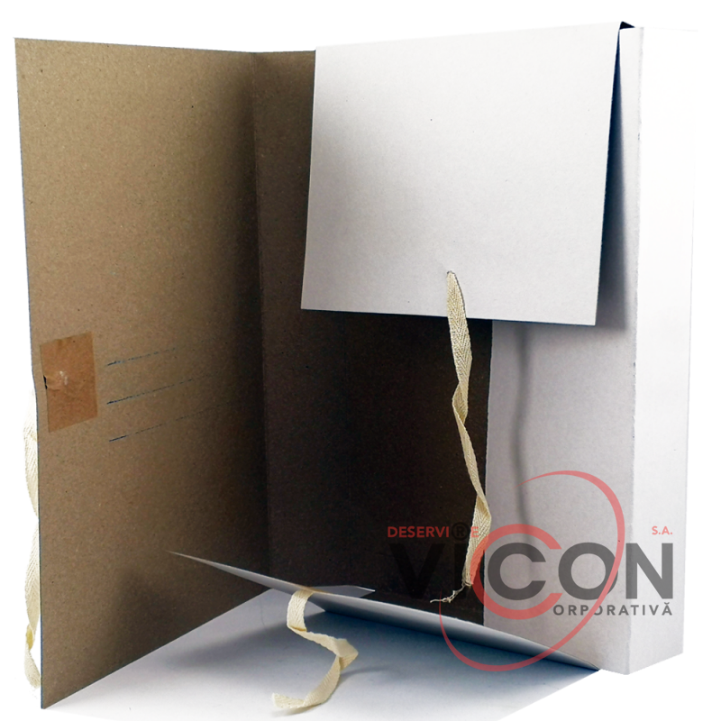 Mapă-boxă din carton cu 4 şireturi, A, 50 mm, 350 g/m2