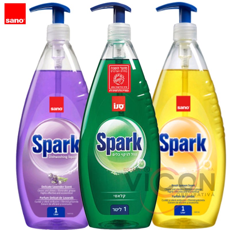 Soluție pentru spălat vesela SANO SPARK, 1000 ml.