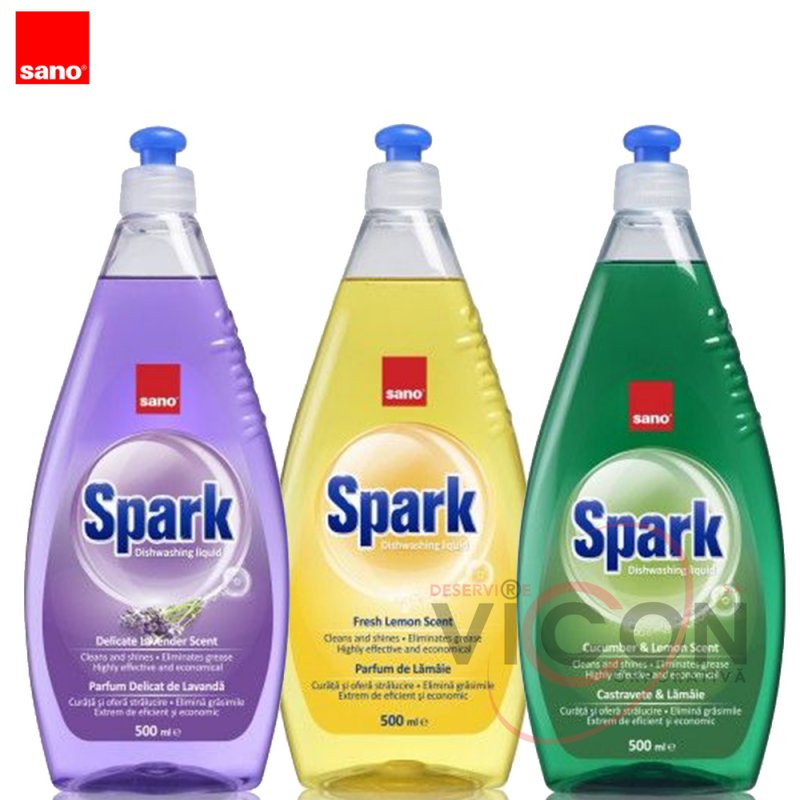 Soluție pentru spălat vesela SANO SPARK, 500 ml.