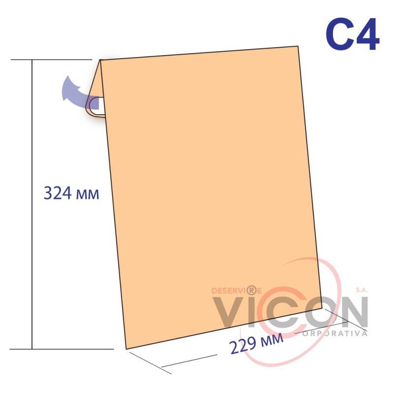 Plic C4, cu lipire siliconică, hîrtie maro kraft, 229 х 324 мм