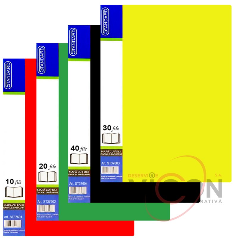 Mapă cu folii transparente, A4, STANDARD