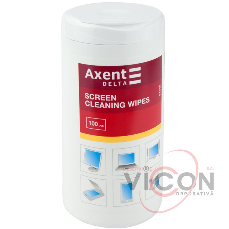Servețele umede AXENT DELTA pu LCD/TFT ecrane 100 buc. 5302