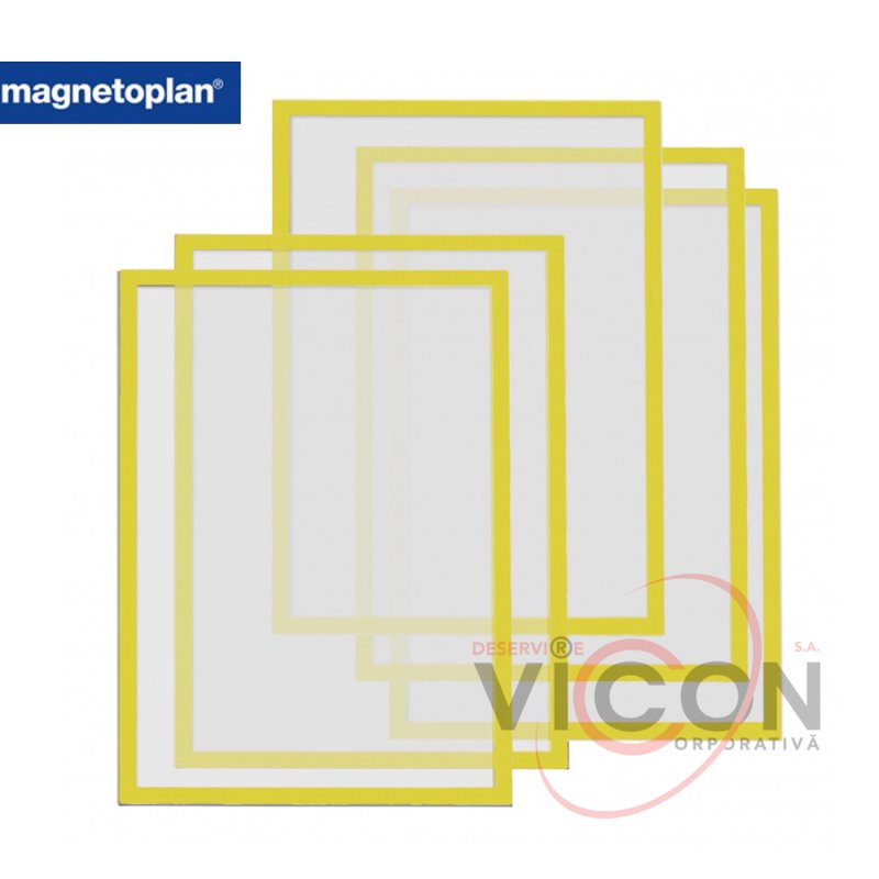 Cadre magnetice A4 Magnetofix 5 buc, galbene