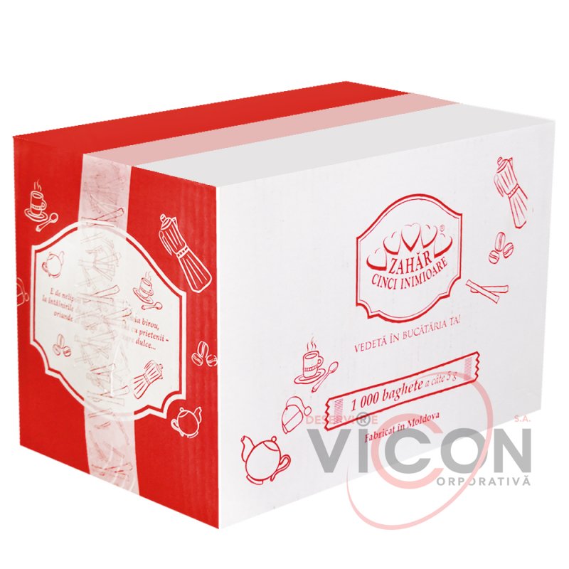 Zahar Cinci inimioare 1000 sticuri x 5 g (5 kg)