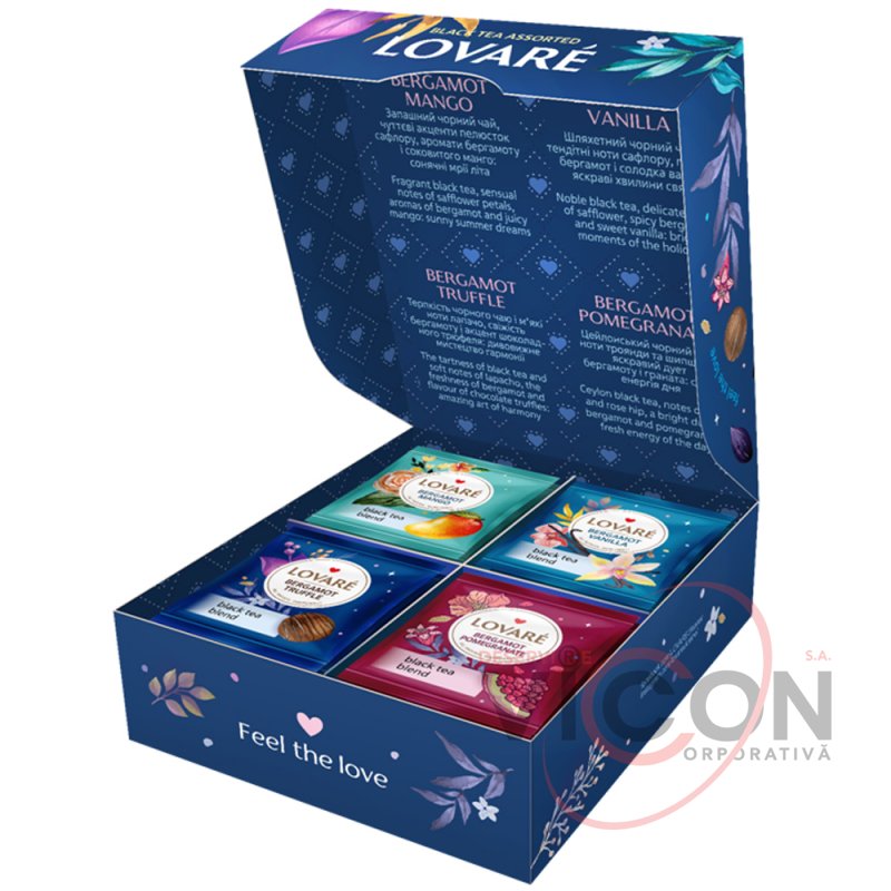 Set de ceai negru 32 buc. CEAI BERGAMOT LOVARE ASORTAT