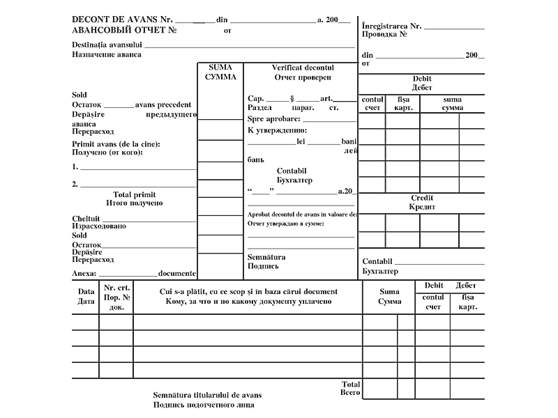 Ordin de deplasare + Decont de avans
